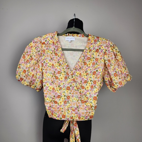 Lost + Wander | Tops | Lost Wander Sun Dance Micro Floral Faux Wrap Top ...